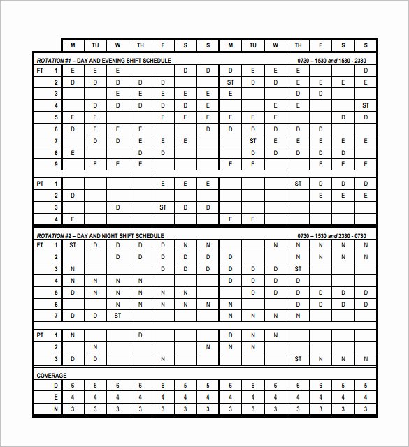 12 Hour Nursing Schedule Template Shooters Journal