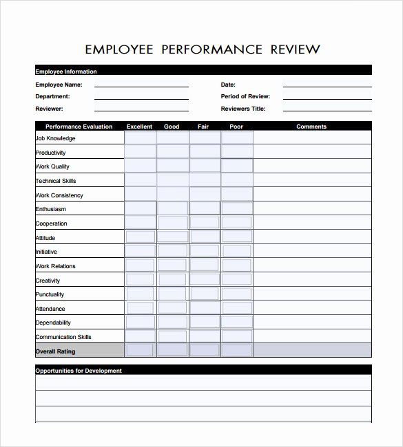 30 Day Employee Review Template