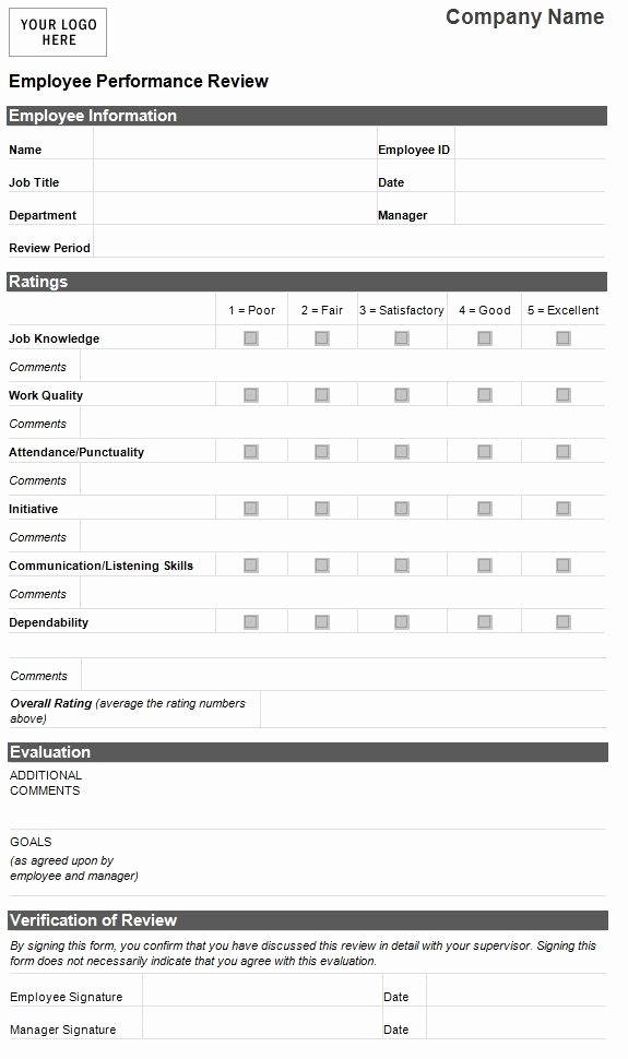 30 Day Employee Review Template