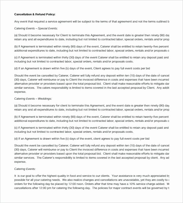 Catering Proposal Template Word