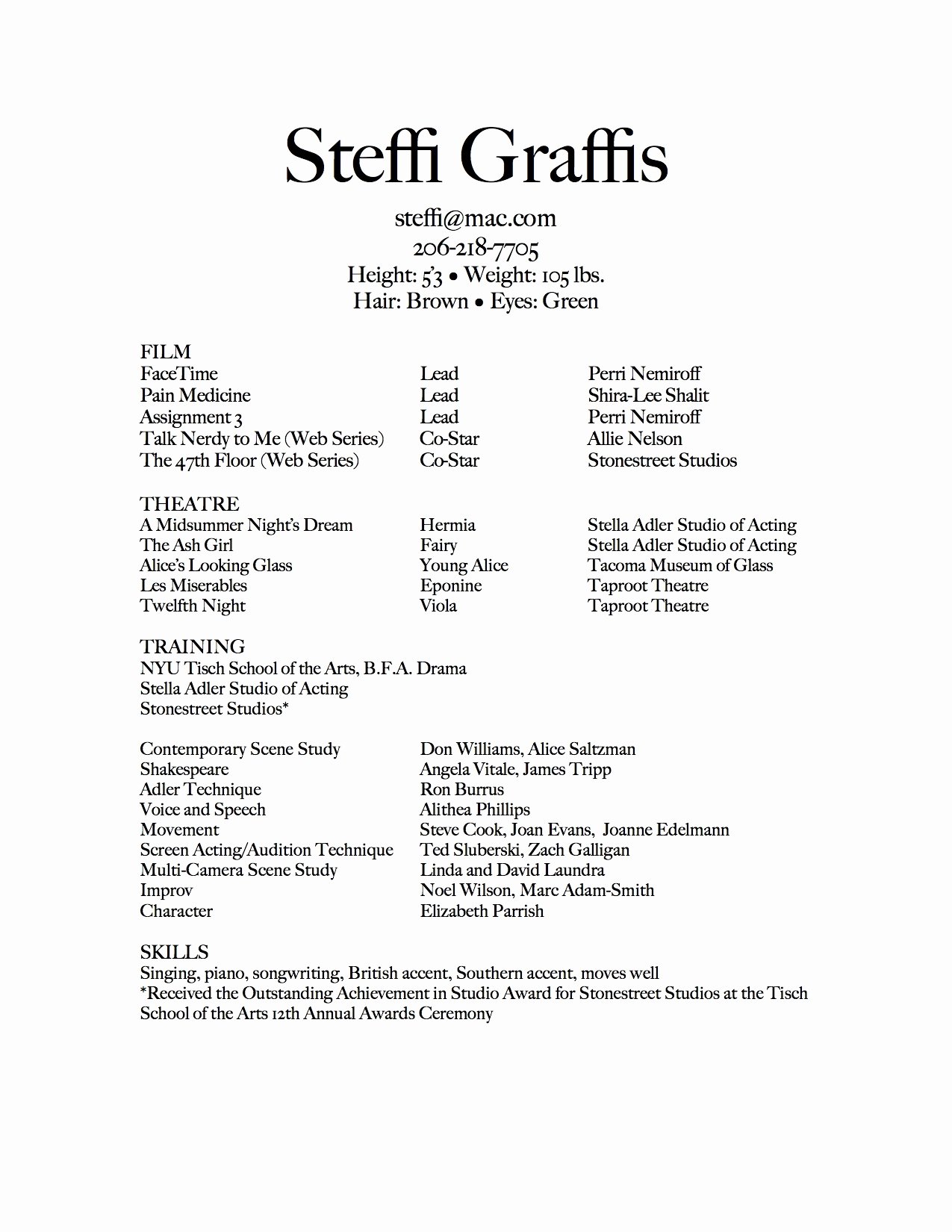 Child Actor Resume Template Fresh Beginner Child Actor Resume Sample Child Actor Resume Template Fresh Beginner Child Actor Resume Sample