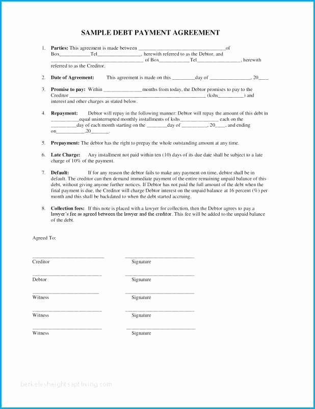 Contract For Money Owed Template