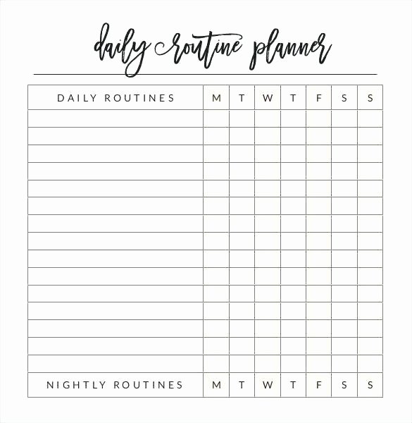 Daily Activity Schedule Template