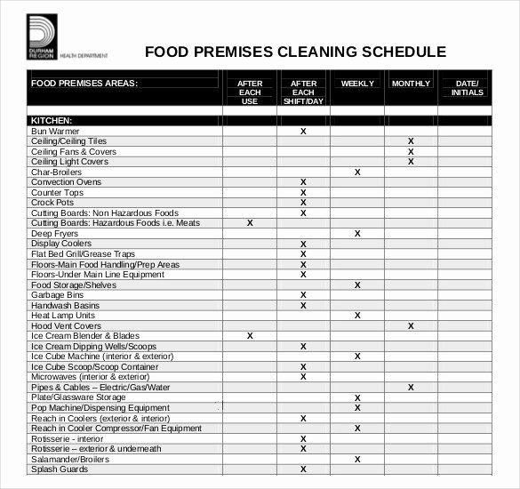Master Cleaning Schedule Template