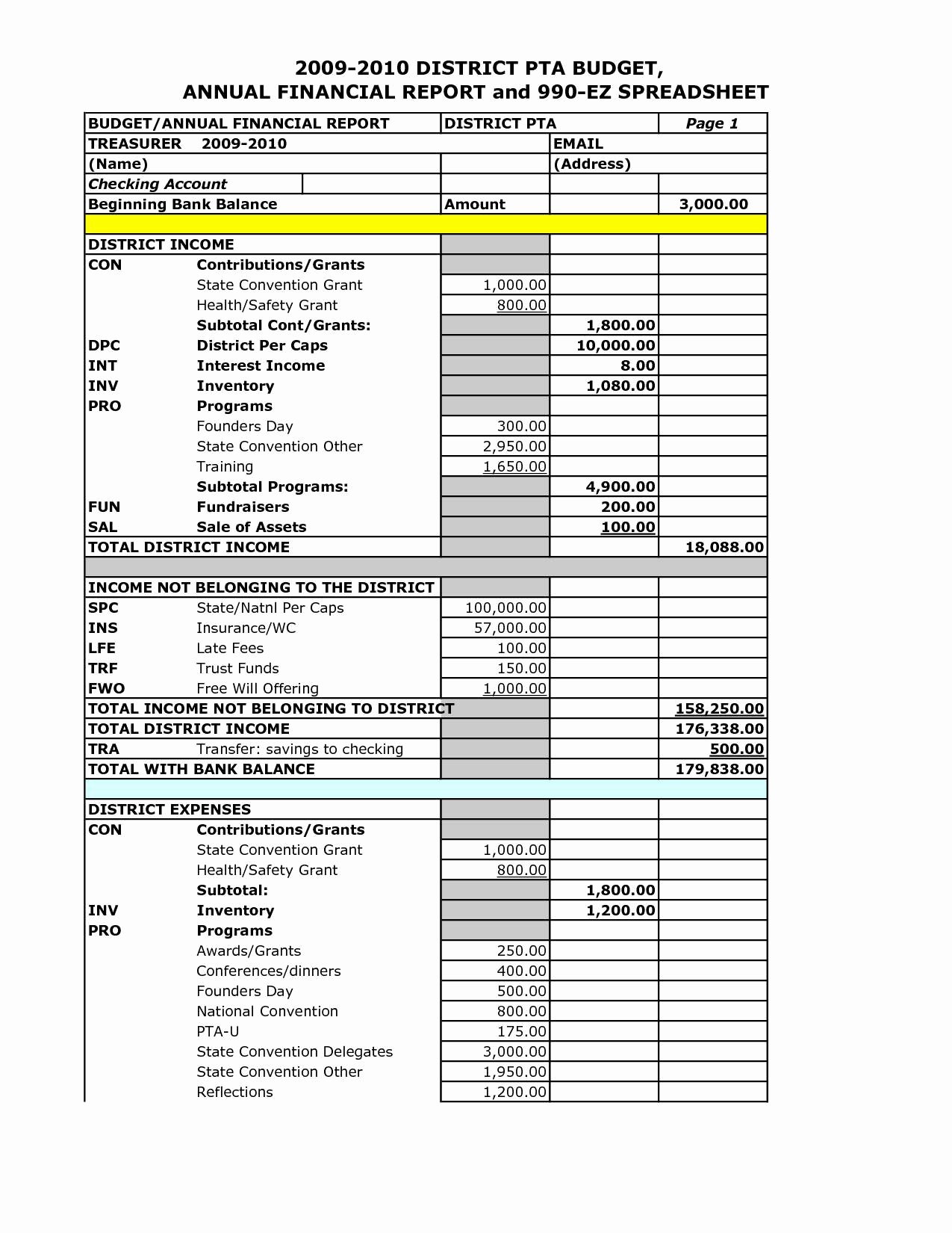 Non Profit Financial Statement Template Non Profit Financial Statement Template