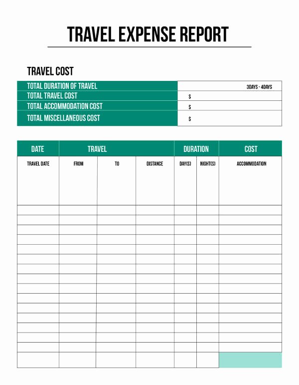 Numbers Expense Report Template
