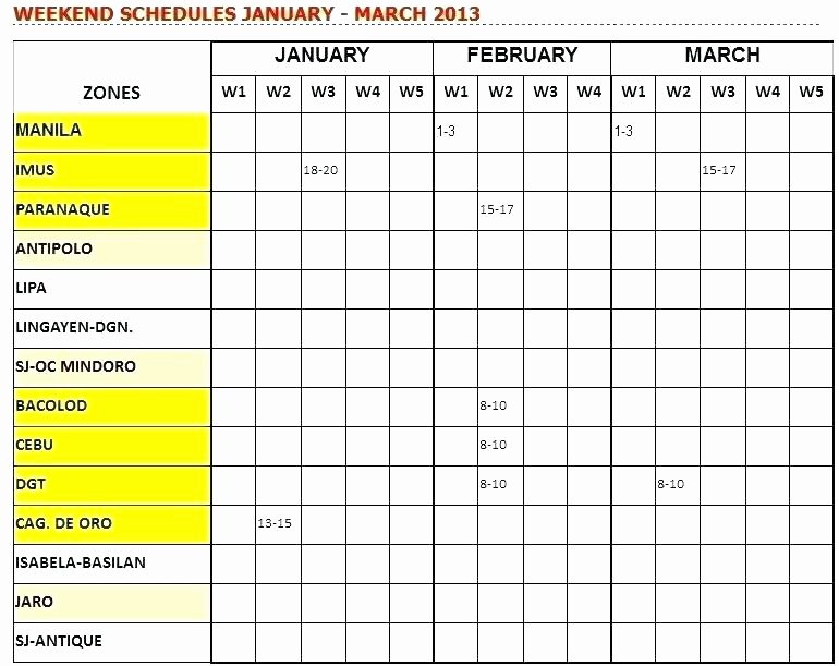 On Call Schedule Template Excel