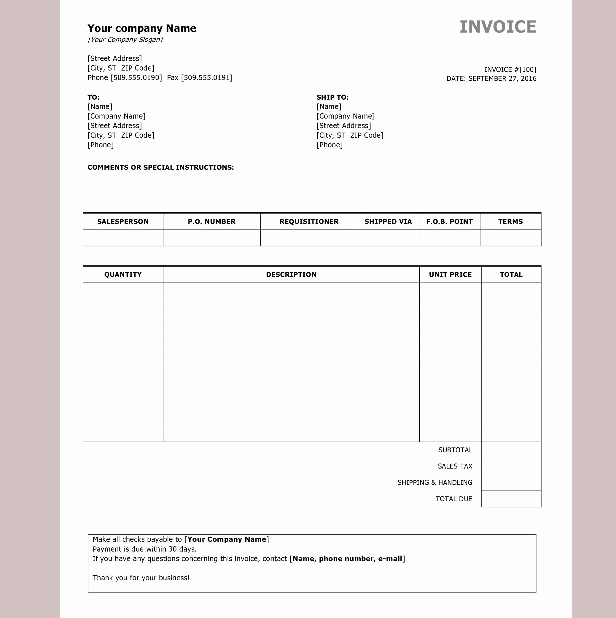 Paid In Full Invoice Template