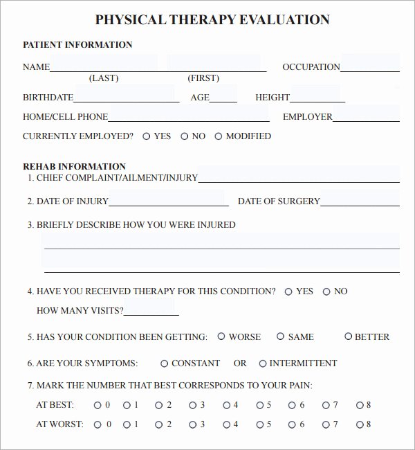 Physical Therapy Daily Note Template