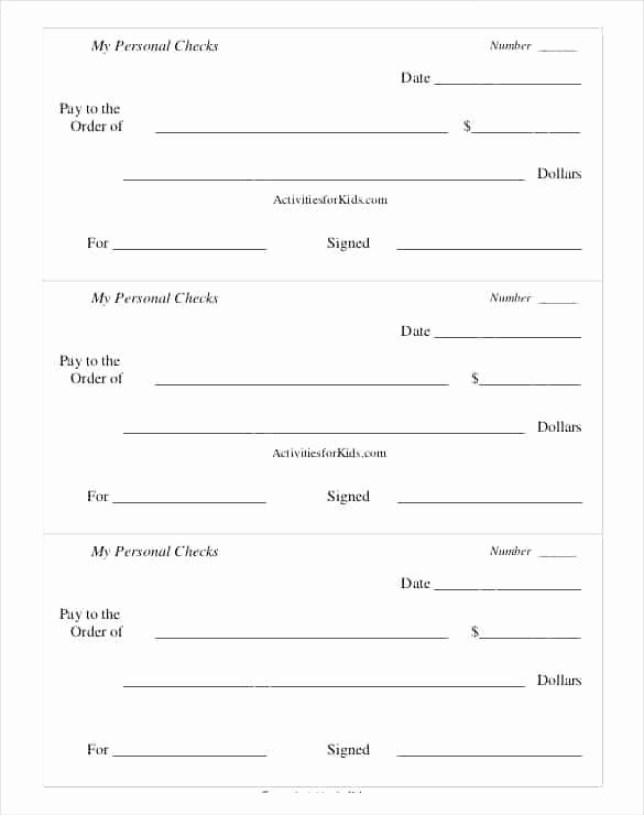 Print Your Own Checks Template