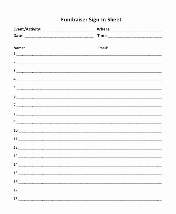 Simple Sign Up Sheet Template