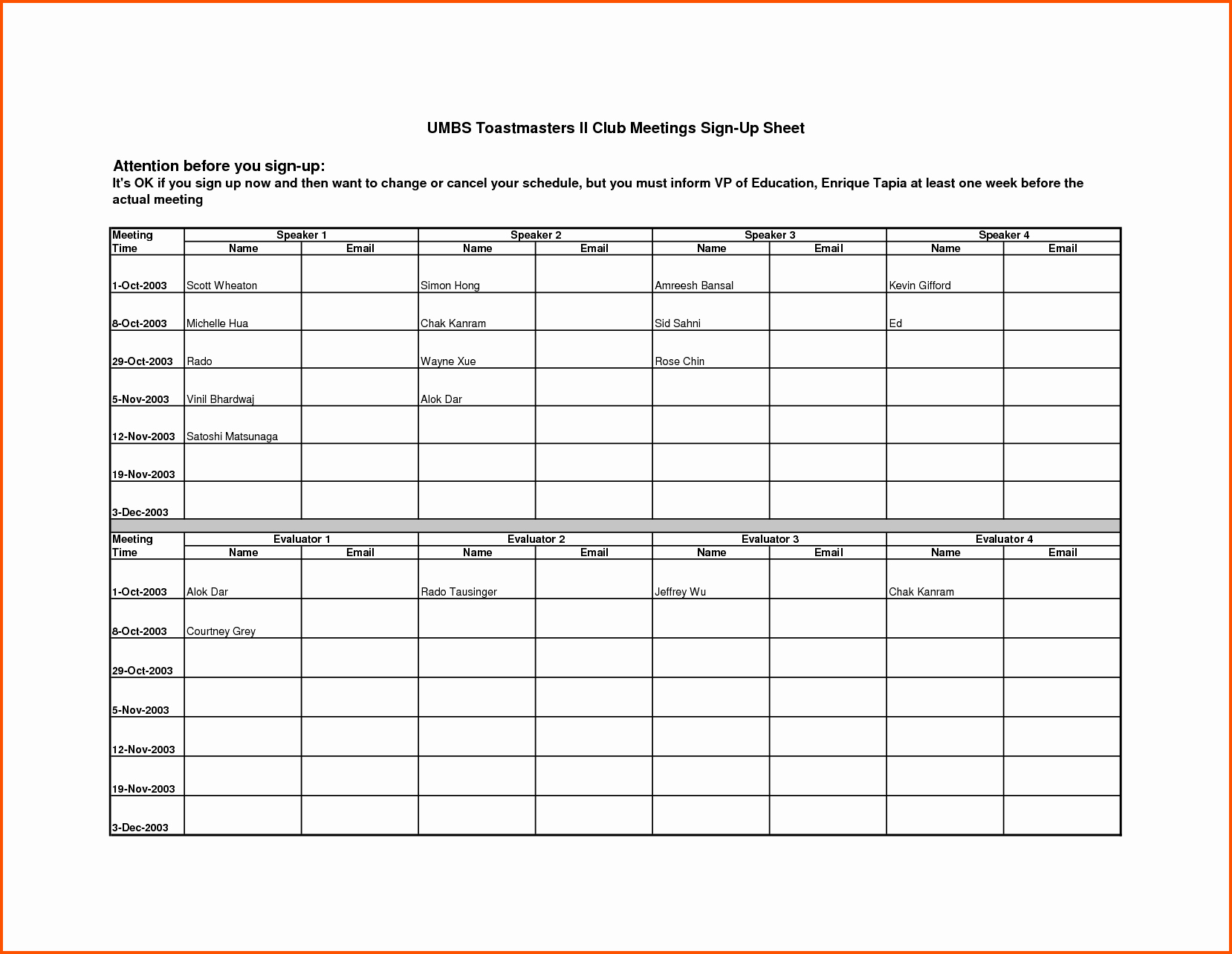 Simple Sign Up Sheet Template Simple Sign Up Sheet Template