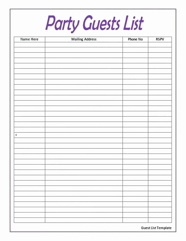 Wedding Vendors List Template